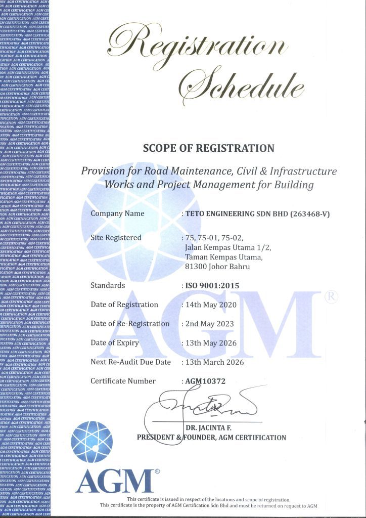 Certifications – Teto Engineering